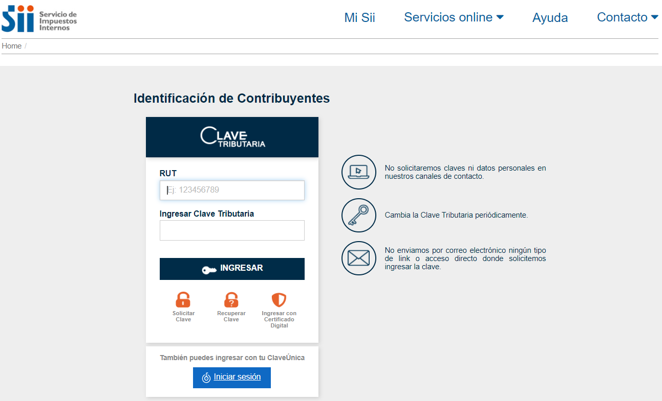 SII Servicio De Impuestos Internos SII Servicio De Impuestos Internos